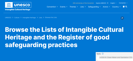 UNESCO Lists of Intangible Cultural Heritage: SDG 6 | ICCROM | Our Collections Matter